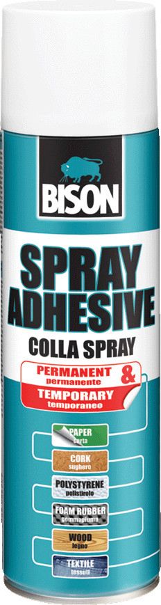 Прозрачно аерозолно контактно лепило Bison Colla Spray - store.bg