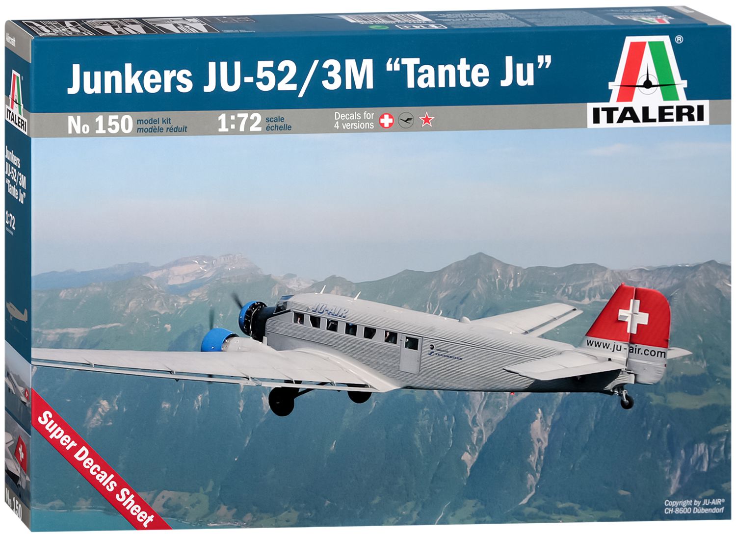 Транспортен самолет - Junkers JU-52 / 3M "Tante Ju" - макет - store.bg